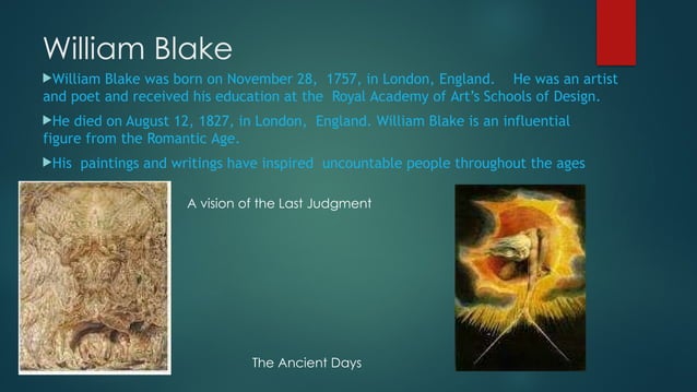 To the Evening Star by William Blake, Background Biography | PPTX