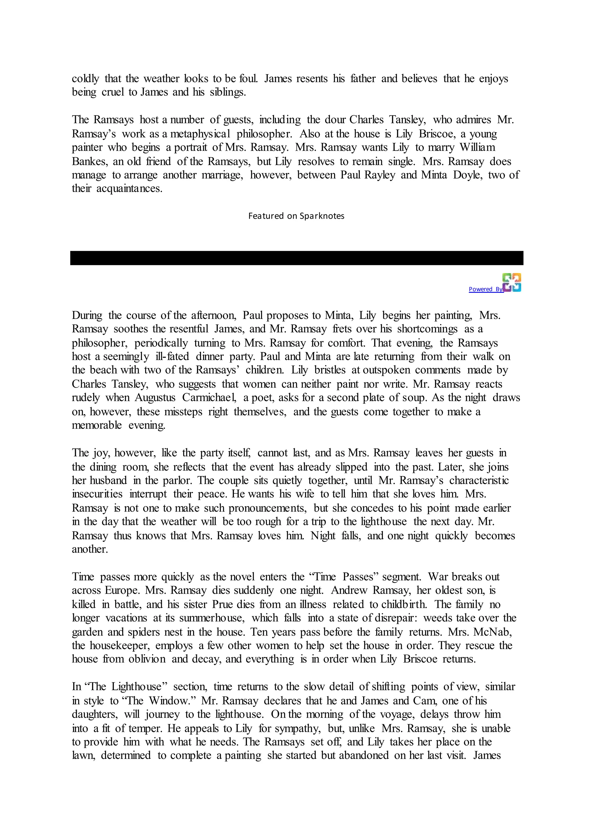 To the lighthouse introduction | DOCX
