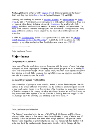 To the lighthouse introduction | DOCX