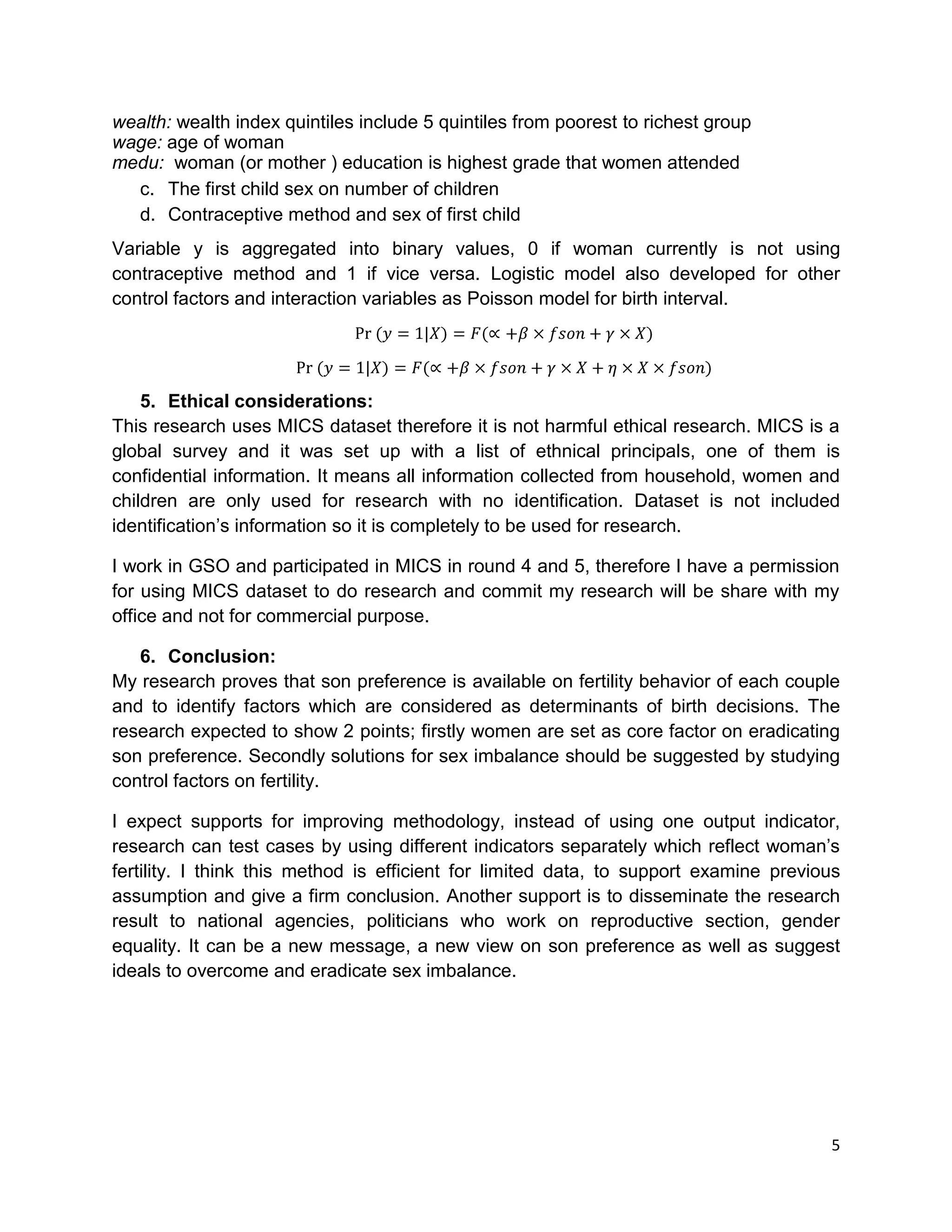 Son preference and fertility behavior evidence from Viet Nam - Project ...