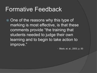 Using Feedback to Move Students' Thinking Forward | PPT