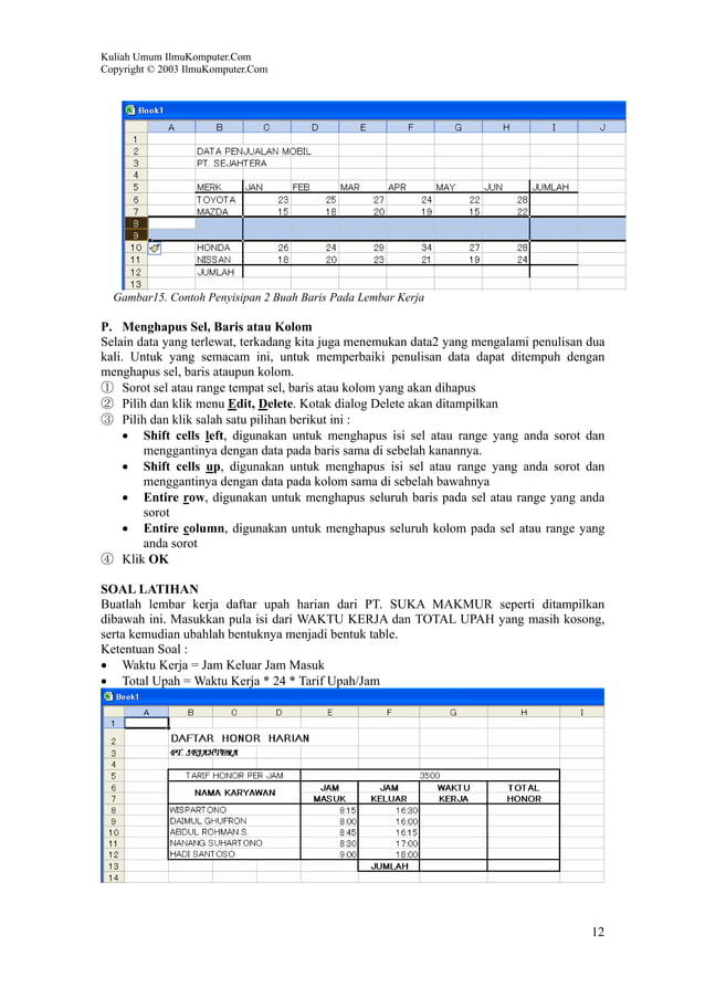 Totorial microsoft excel | PDF