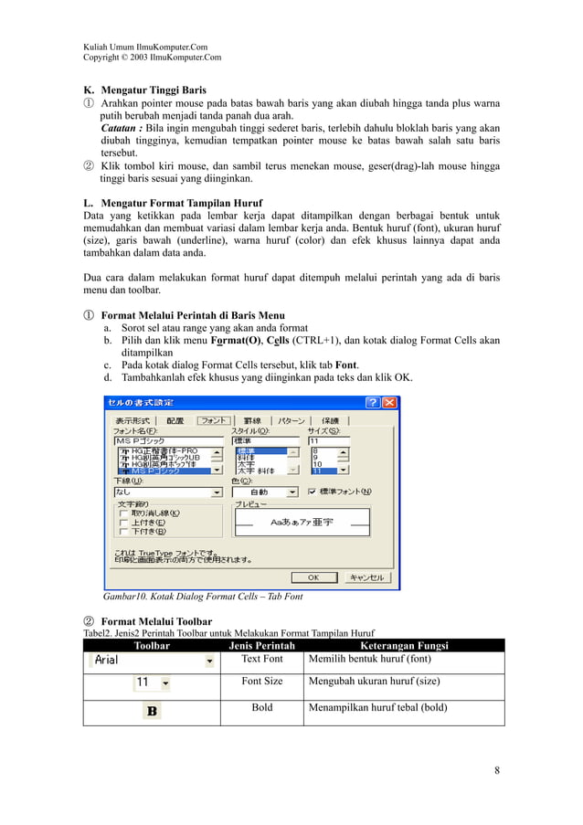 Totorial microsoft excel | PDF
