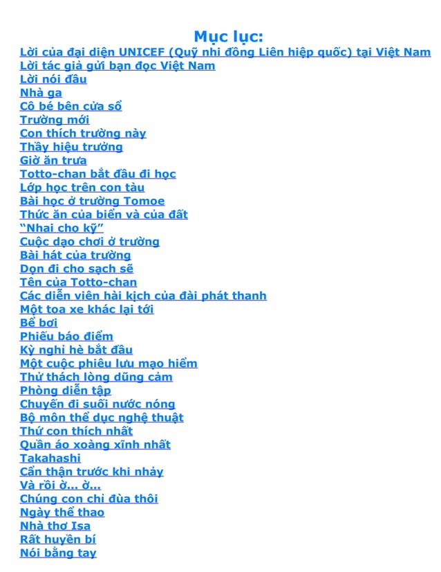 Totto chan - co be ben cua so - tetsuko kuroyanagi (1) | PDF