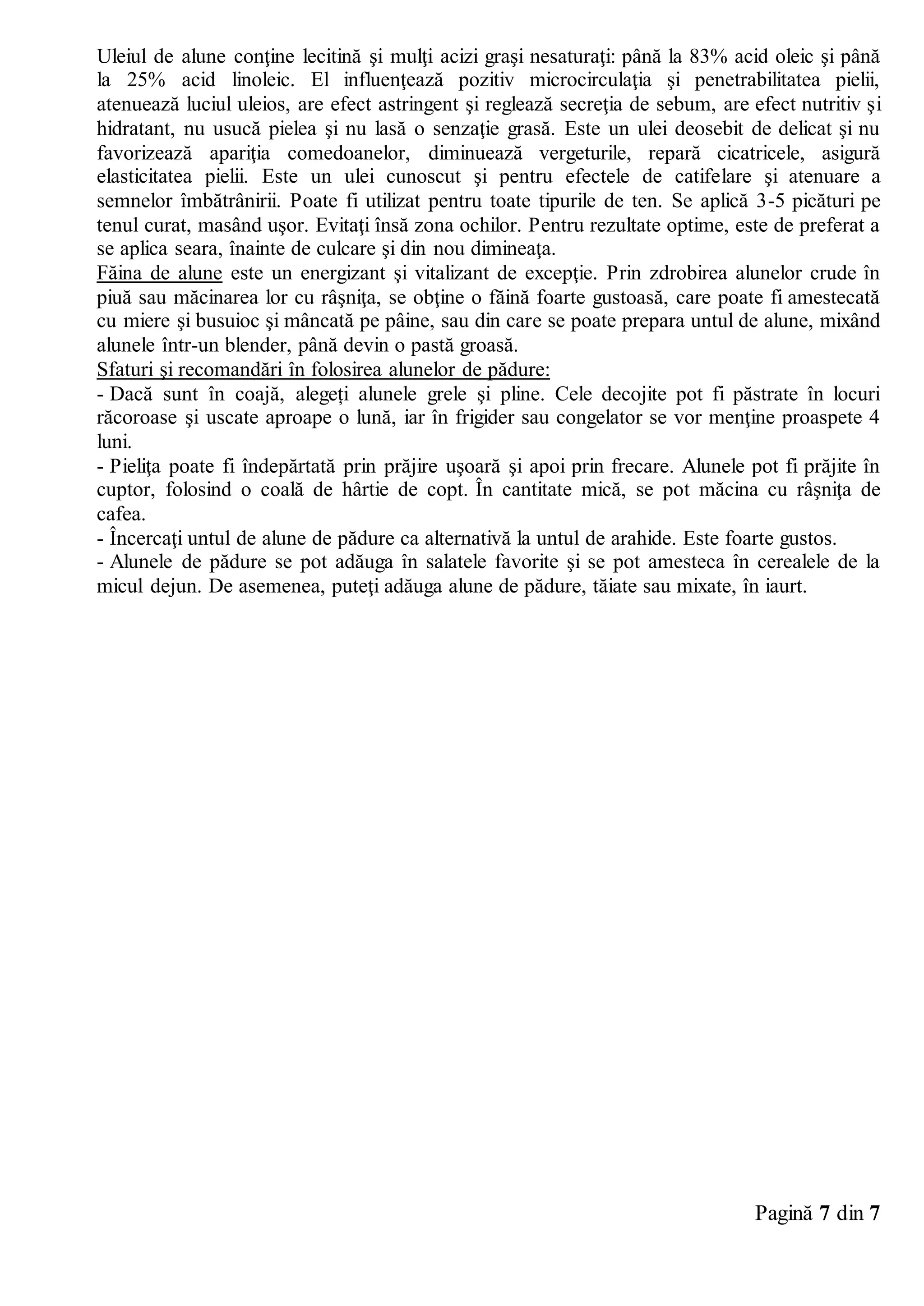 Totul despre nuci si alune | DOCX