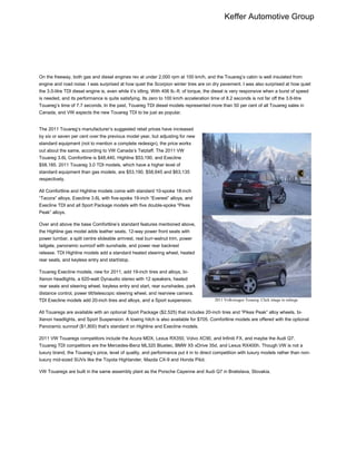 2011 Volkswagen Touareg-Evidence Manual | PDF