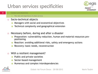Promote urban resilience through collaborative urban services ...