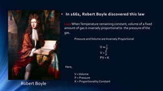Application of Boyle's Law, Charles's law and Avogadro law | PPTX
