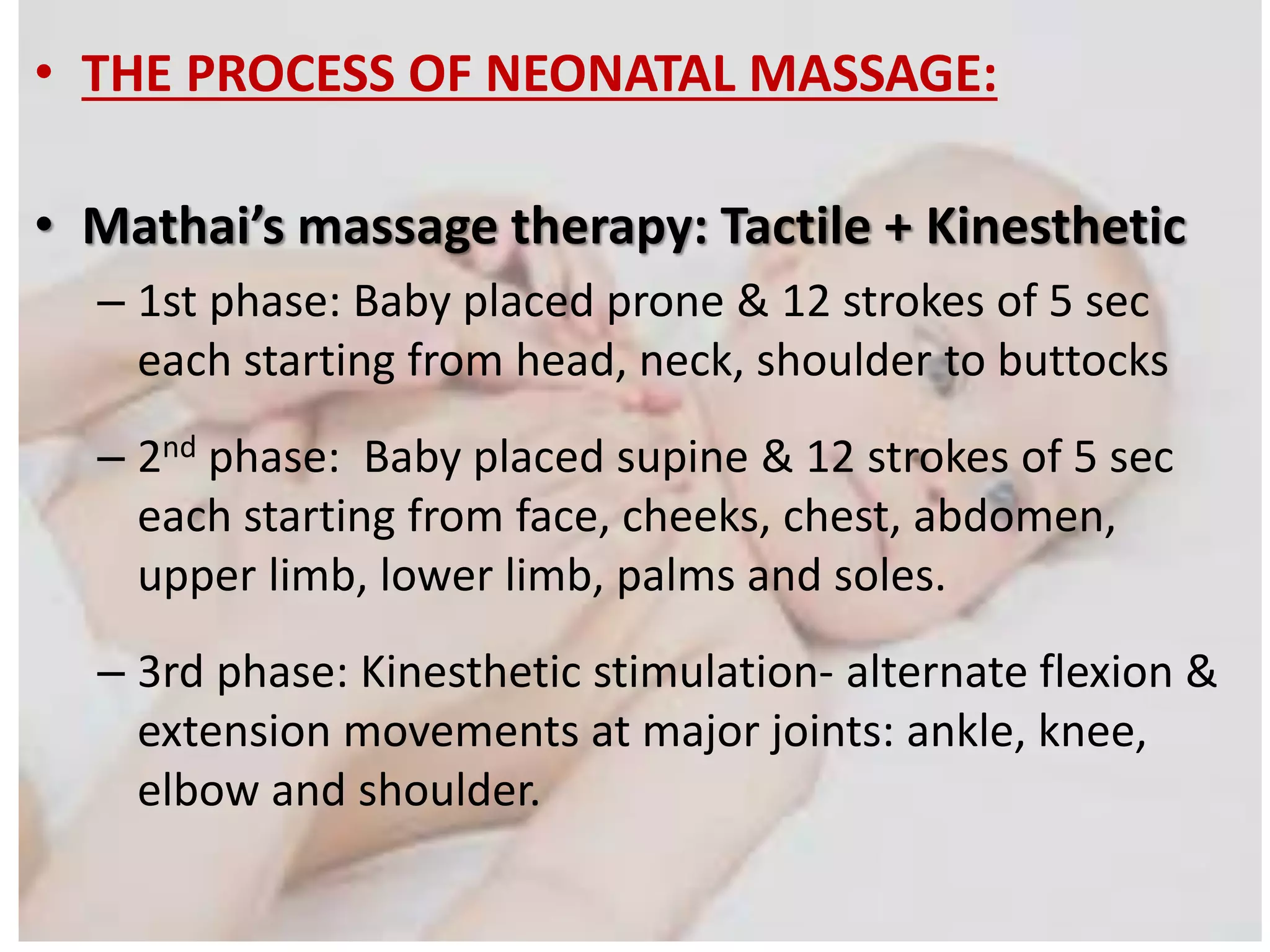 Touch and Massage Therapy in Newborn - Dr Padmesh V | PPTX