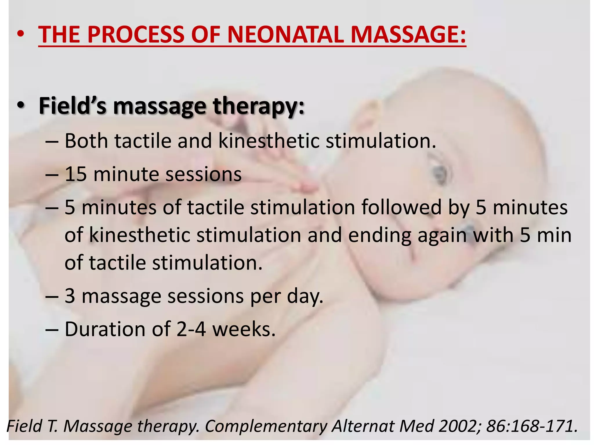 Touch and Massage Therapy in Newborn - Dr Padmesh V | PPTX
