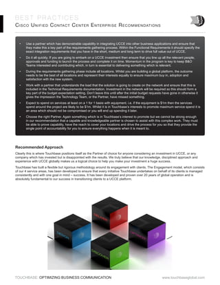Touchbase Global: UCCE Best Practices | PDF