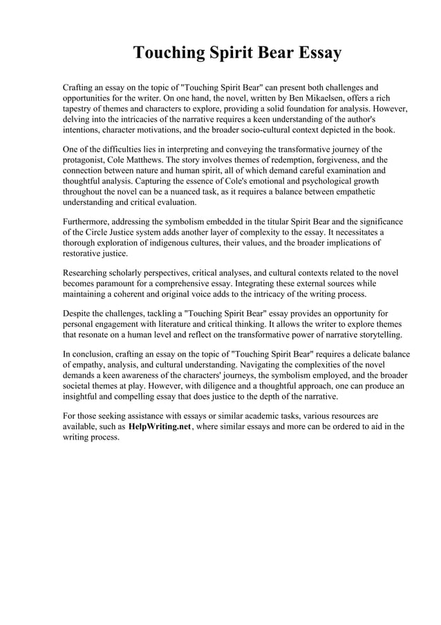 Touching Spirit Bear Essay.pdf