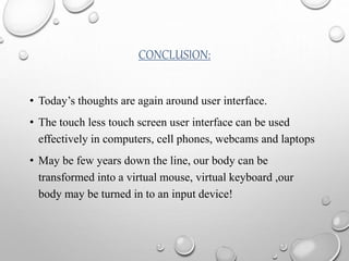Touchless Touch screen technology | PPTX