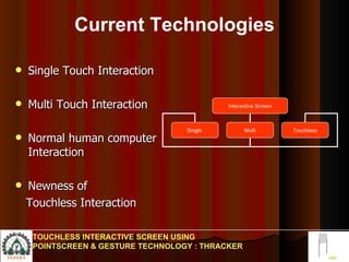 Touchless Interactive Screen | PPT | Computer Peripherals | Computing