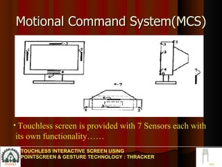 Touchless Interactive Screen | PPT | Computer Peripherals | Computing