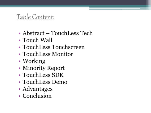 Touchless Touchscreen Technology | PPTX | Technology & Computing