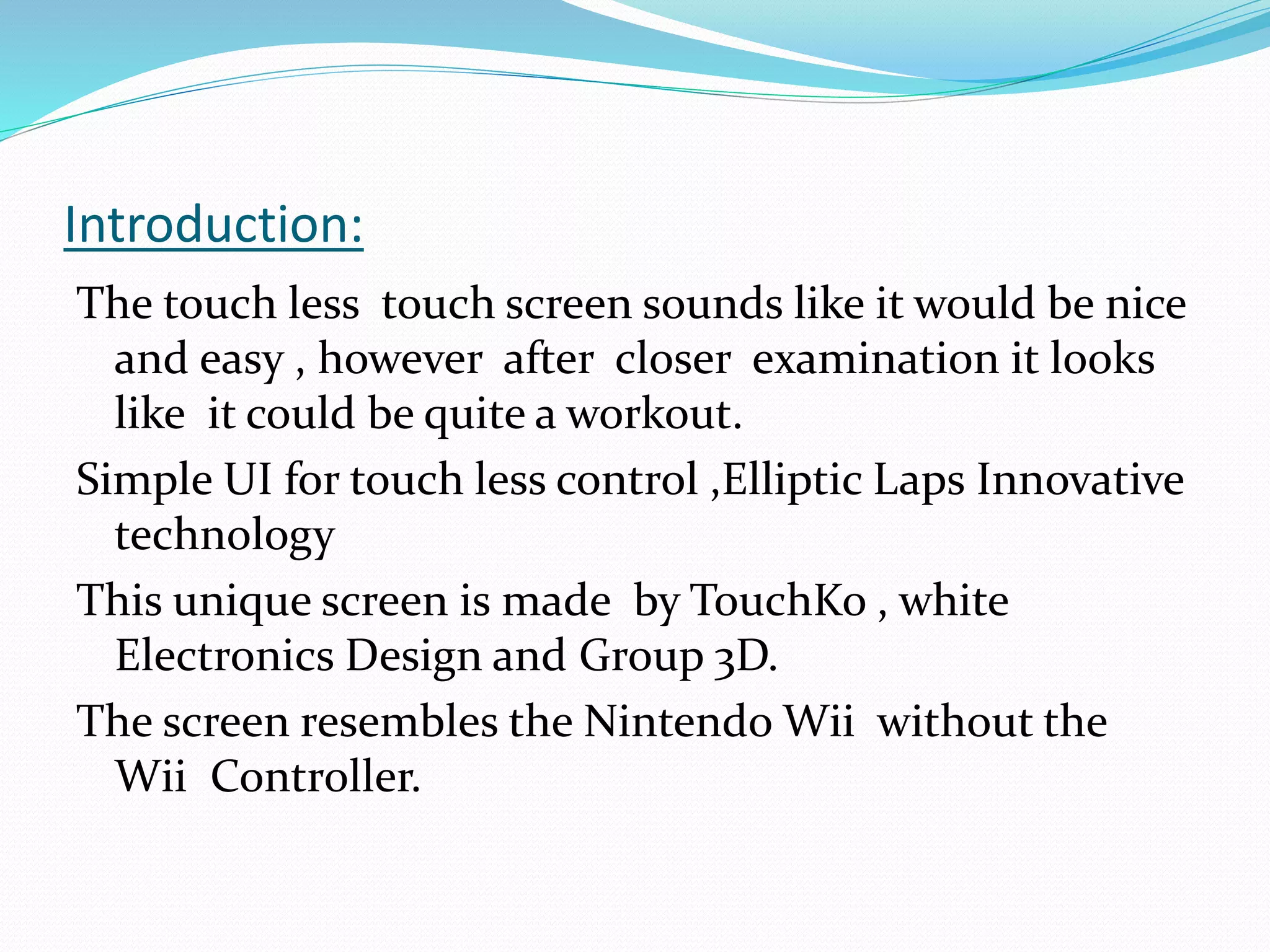 Touchless touchscreen | PPTX