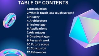 TOUCH LESS TOUCH SCREEN PRESENTATION ON PPT | PPT