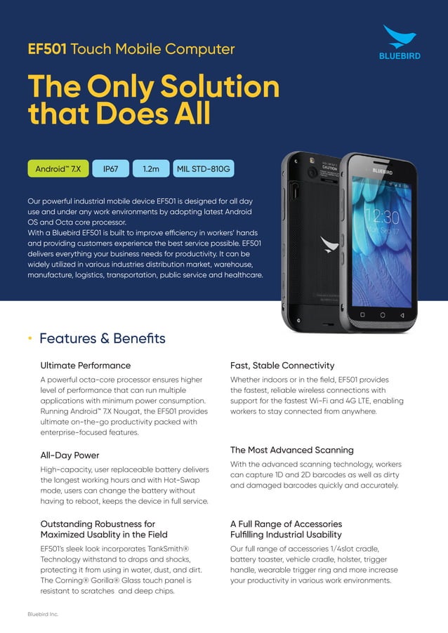 Touch mobile computer bluebird ef501(r) | PDF