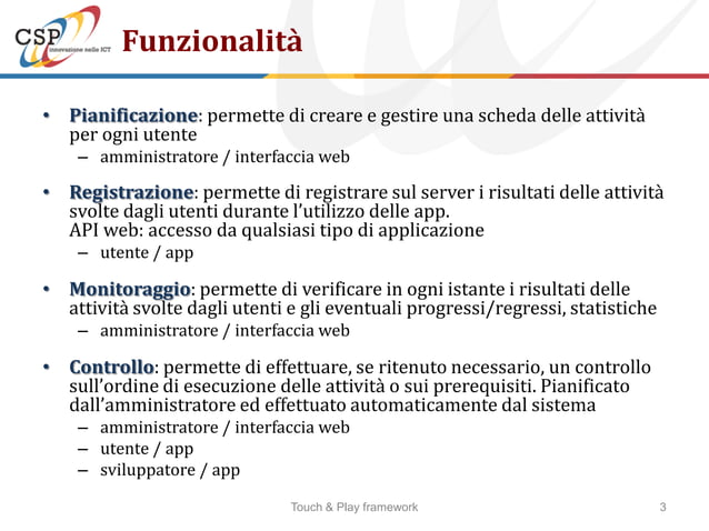 Touch&play framework | PPT