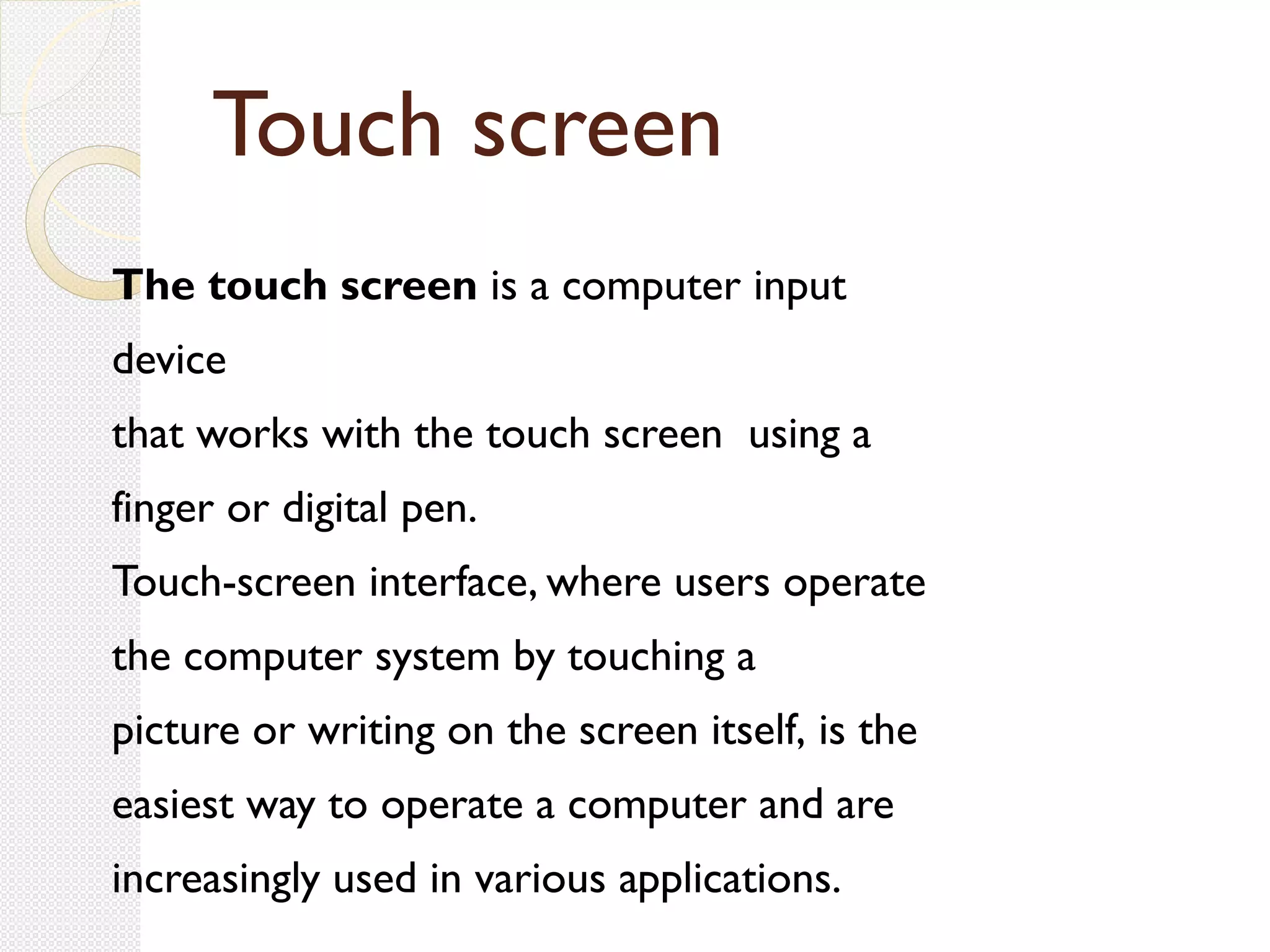 Touch screen | PPS