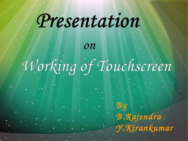 Touchscreen | PPT