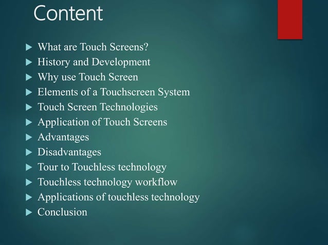 Touch screen and Touchless technology | PPT