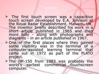 Touchscreen technology | PPT
