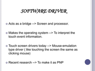Touch screen technology | PPTX