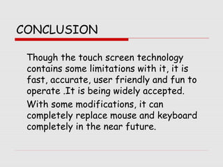 Touch screen technology | PPT