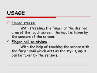 Touch screen technology | Touchscreen technology in warangal ...