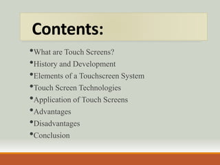 Touch Screen Technologies. | PPT