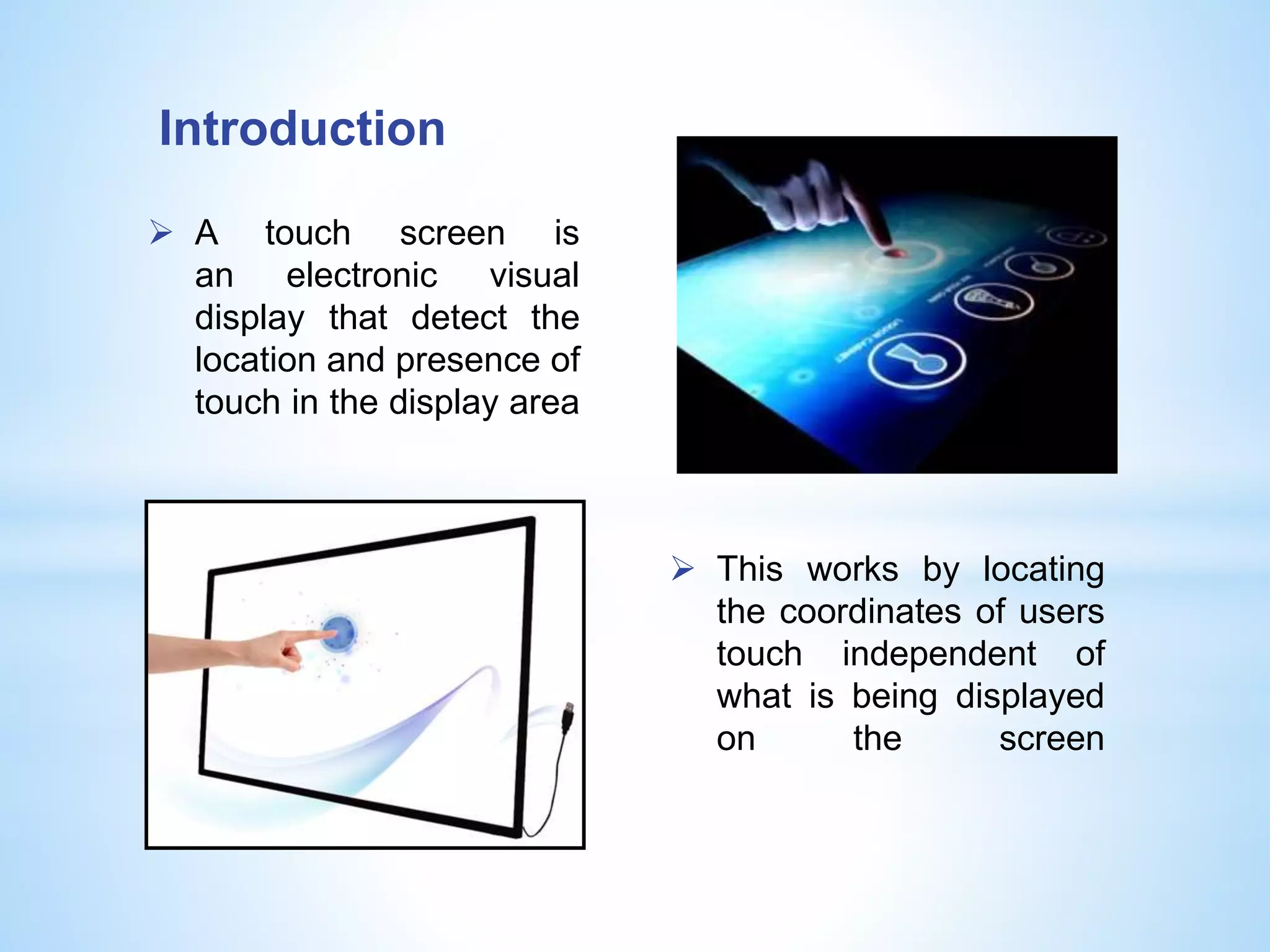 Touch screen technology | PPTX