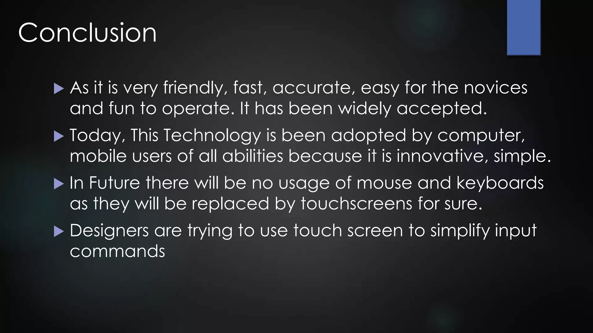 Touch Screen Technology PRESENTATION | PPTX