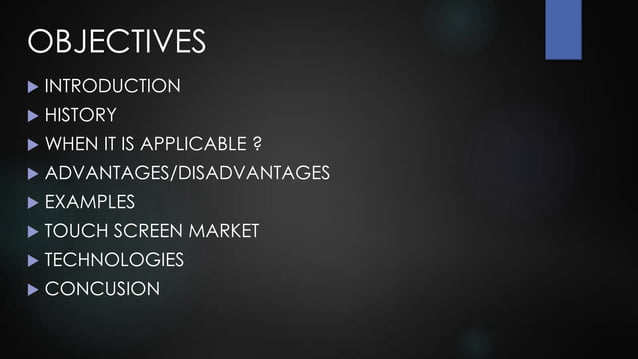 Touch Screen Technology PRESENTATION | PPTX | Smartphones | Consumer Electronics