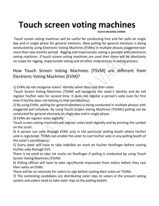 Touch screen voting machines | PDF