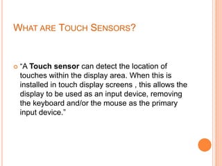 Touch sensors SIMAL | PPTX | Consumer Electronics | Technology & Computing