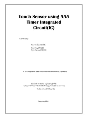 Touch sensor using 555 timer integrated circuit(ic) | PDF
