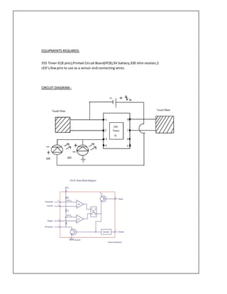 Touch sensor using 555 timer integrated circuit(ic) | PDF