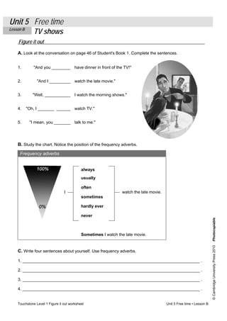 Touchstone 1-beginning-unit5-lessons-a-b-worksheet | PDF