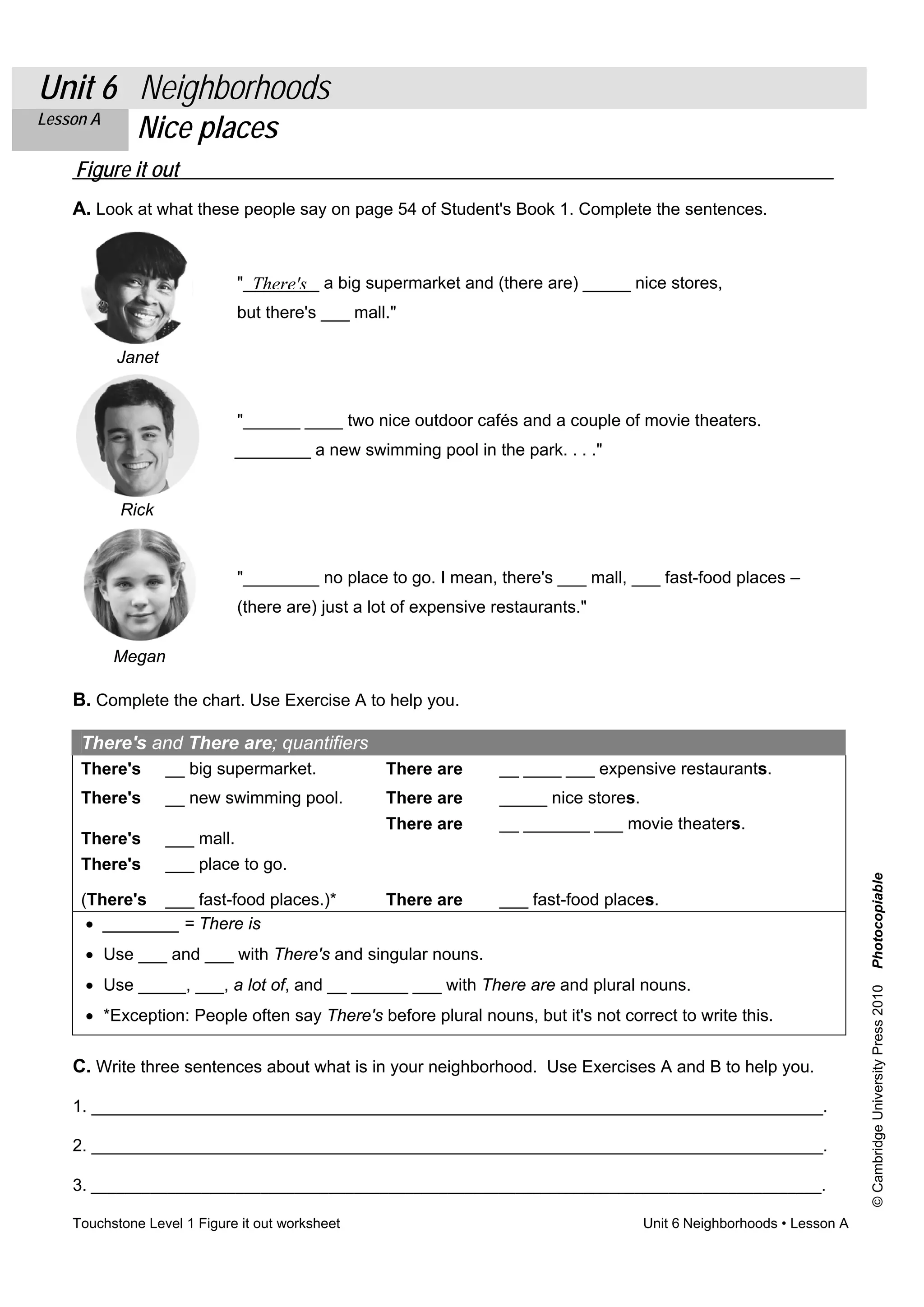 Touchstone 1-beginning-unit6-lesson-a-worksheet | PDF