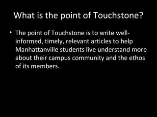 Touchstone Newspaper: Basic Staff Principles | PPT