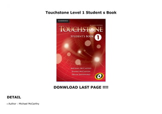 Touchstone Level 1 Student s Book | PDF | Books and Literature