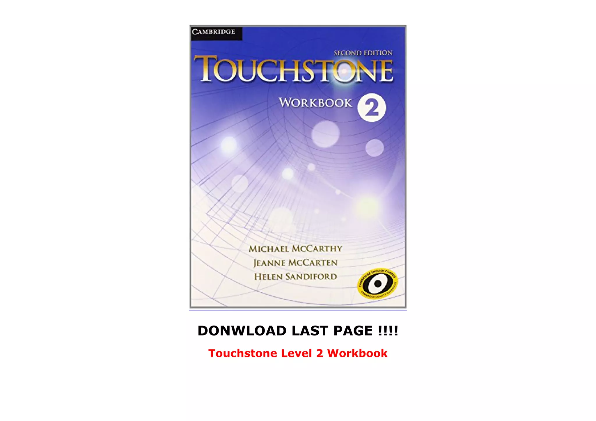 Touchstone Level 2 Workbook | PDF