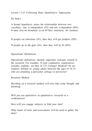 Touchstone 3 presenting a research plan scenario your | DOCX