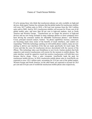 Touch technology report | DOC