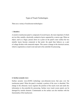 Touch technology report | DOC