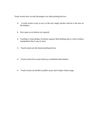 Touch technology report | DOC