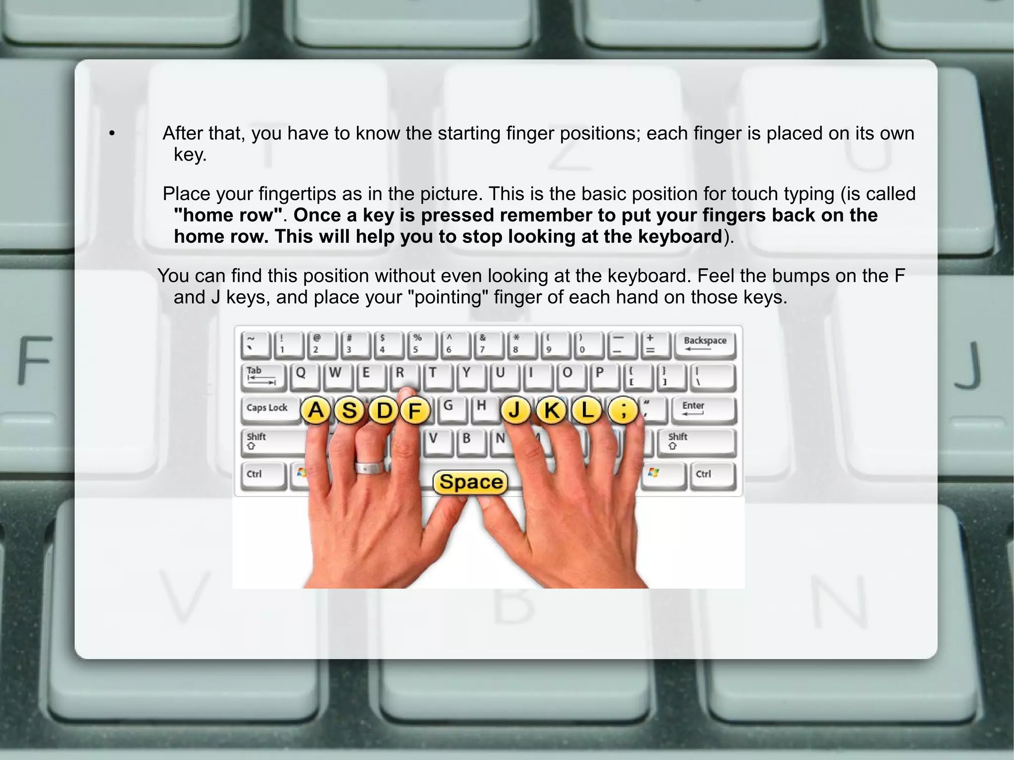 Touch typing skill | ODP