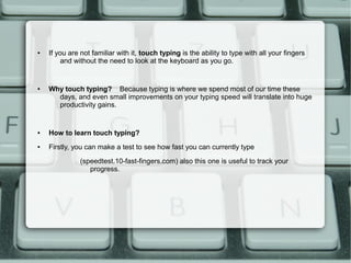 Touch typing skill | ODP
